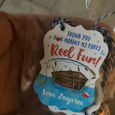 12 Fishing Birthday Favor Thank You Tag Thank You for Making My Party ...