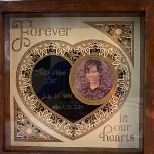 CUSTOMIZABLE 3D MEMORIAL Shadow Box Svg for Cricut for - Etsy