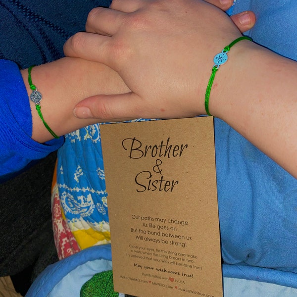 Brother Sister Gift Matching Friendship Bracelet Personalized Gift ...