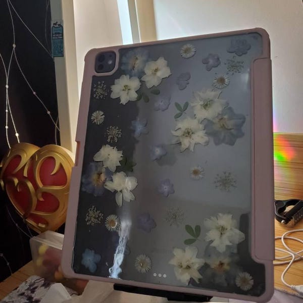 Blue Purple White Flower Bridge Flower Tab Case for Samsung Tab S10 S9 ...