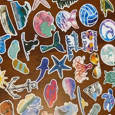 BEACH STICKER PACK Beach Stickers Aesthetic Stickers Boho - Etsy