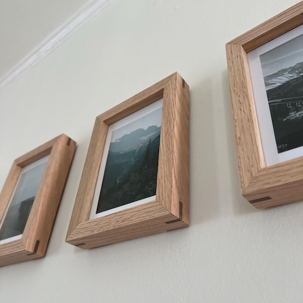Handmade Solid Oak Wood Picture Frame | Gallery Style, Spline ...