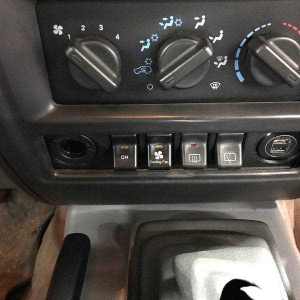97-01 Jeep Cherokee XJ Switch Panel Fits 4 OEM Switches - Police ...