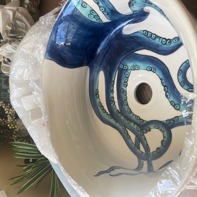 Bathroom Octopus Vessel Round Sink Basin, Bathroom Above Countertop ...