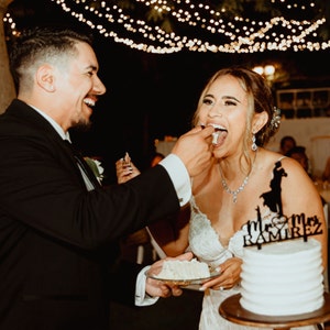 Bride Pulling Groom Wedding Cake Topper, Hooked for Life, Bride ...