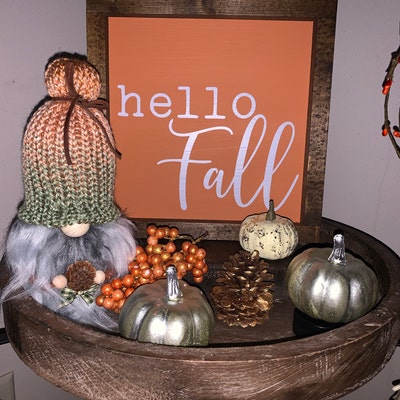 Fall Pine Cone Decor, Fall Gnome, Fall Shelf Sitter Gnomes, Fall Tiered ...