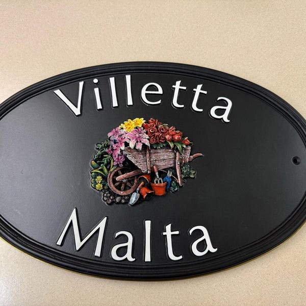 Personalised Solid Cast Resin House Name Sign | Woodland Bouquet ...