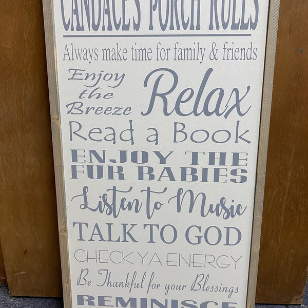 Personalized Porch Rules Sign: Custom Wooden Family Sign, Farmhouse ...