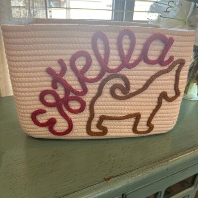 Personalized Basket, Monogrammed Basket, Custom Name Basket, Monogram ...