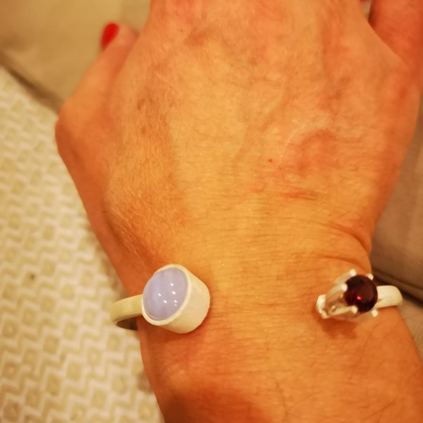 3mm Square Collet Recycled Sterling Silver or 9ct Gold Cast Stone ...