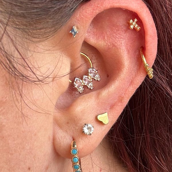 Peace Sign Cartilage Hoop • 5mm Tiny Helix Hoop • Tragus Piercing ...