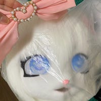 Kig Head Fursuit Furry Head Japan Style,white Cat Mask, Mask King Cat ...