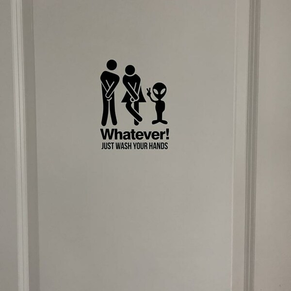 Funny Alien Toilet Door Sign Sticker - Vinyl Decal Restroom Bathroom - Etsy