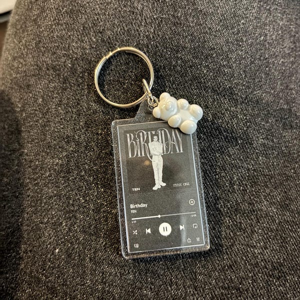 Spotify Song Plaque Keychain - Custom Key Chain + Add Charm Gummybear ...