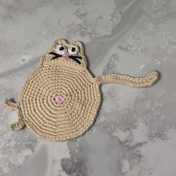 Cat Coaster Crochet Pattern PDF Crochet Cat Drink Coaster Pattern Fat ...