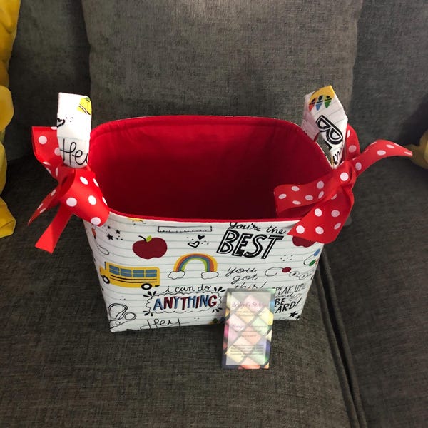 Teacher Room Teacher Gift Back to School Organizer Bin Storage Fabric ...