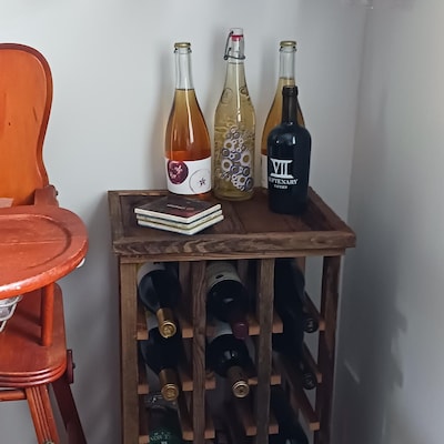 Free Standing Rustic Wooden Wine Rack Made of Historicreclaimed Barn ...