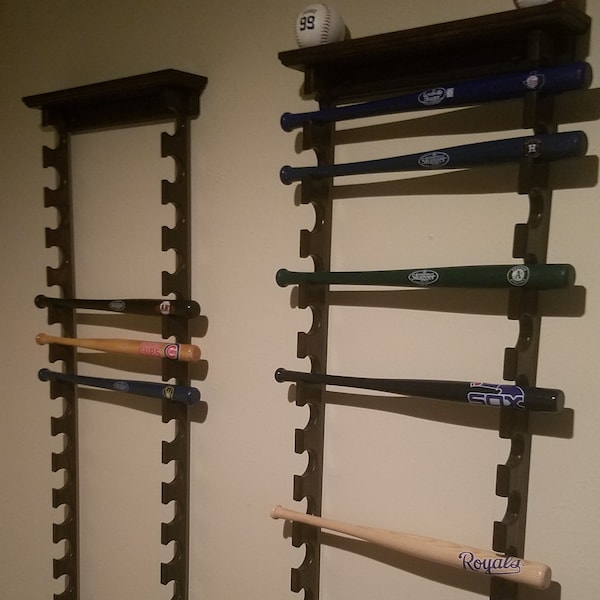 15 Mini Bat Horizontal Display Rack With Baseball Shelf - Etsy