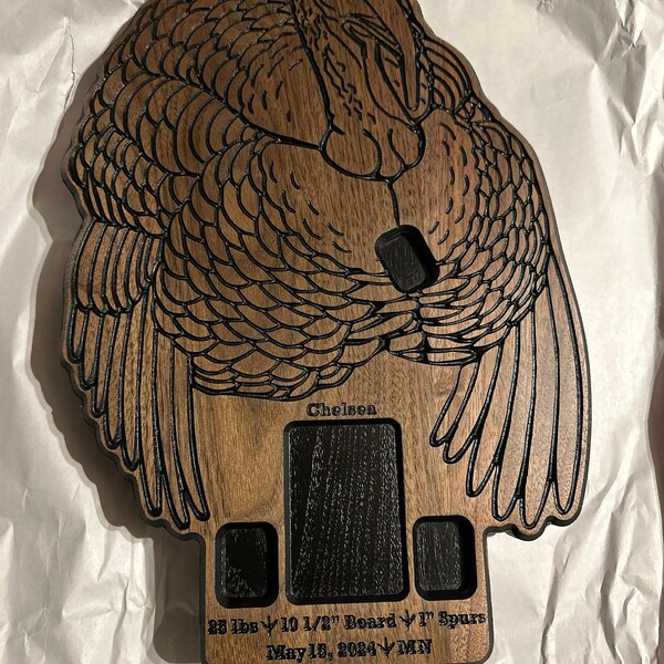 Custom Turkey Plaque Tail Mount, Personalized, Unique Fan, Beard, and ...