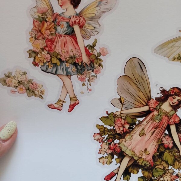 Fairy Fussy Cuts, Vintage Fairy Ephemera, Garden Ephemera, Flower Fairy ...