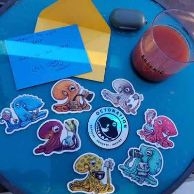 Octobaristas Octopus Coffee Sticker Set Sheet, Barista Trendy Gift for ...