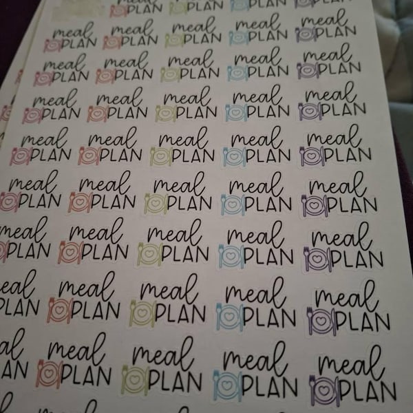 Meal Plan Stickers, Meal Planning Stickers, Set of 50 Planner Stickers ...