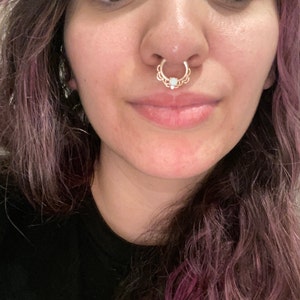 Laurel Leaf Septum Clicker Rose Gold and Gold 16 Gauge | Etsy