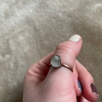 Lucky Stone Ring Raw Stone Silver Ring Multi Stone Crystal and Copper ...