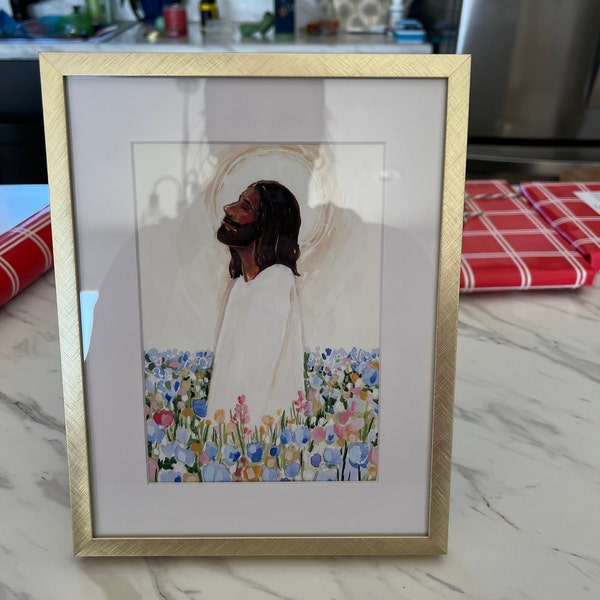 My Savior in Flowers, Jesus Christ Art, Jesus Christ Artwork, Jesus ...