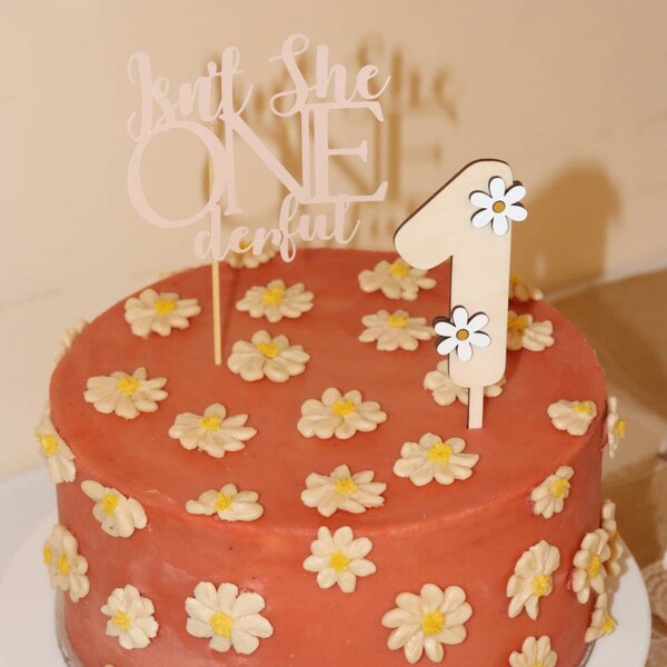 Personalized Daisy Number Cake Topper, Baby First Birthday, Custom Name ...