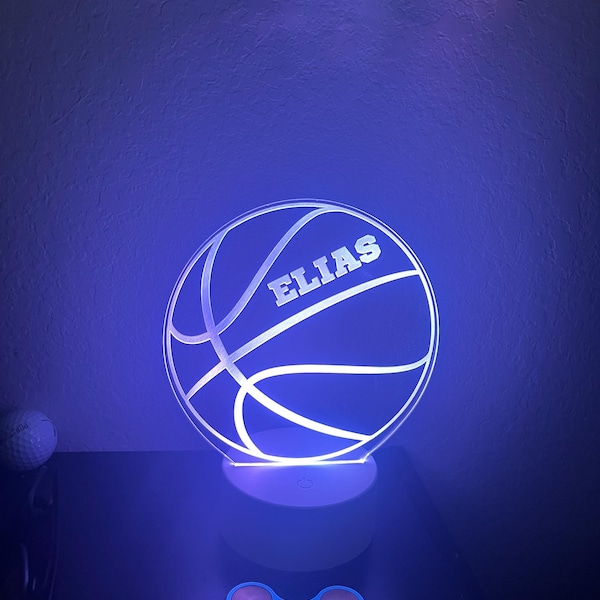 Basketball Personalized LED Night Light - Custom Gift for Fans, Sports ...