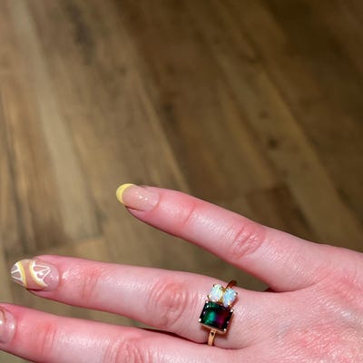 Rainbow Gemstone Eternity Band, Multi Gemstone Ring, 14k Gold Rainbow ...