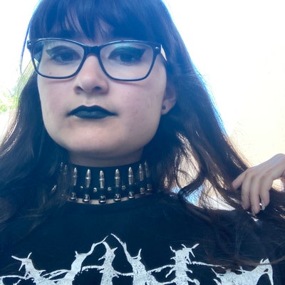 Leather Choker With Bullets.gothic Punk Biker Cosplay - Etsy