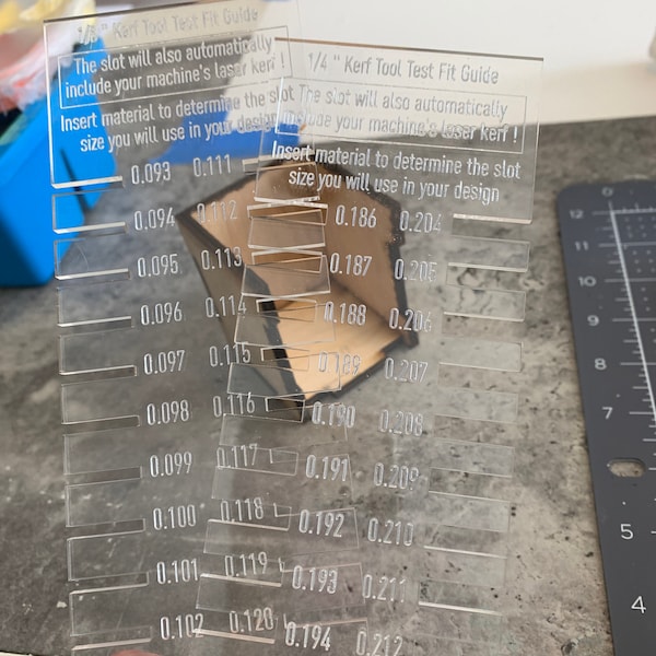 Kerf Tool Test Fit Guides for Laser Designs in 1/8" (3mm) or 1/4" (6mm ...
