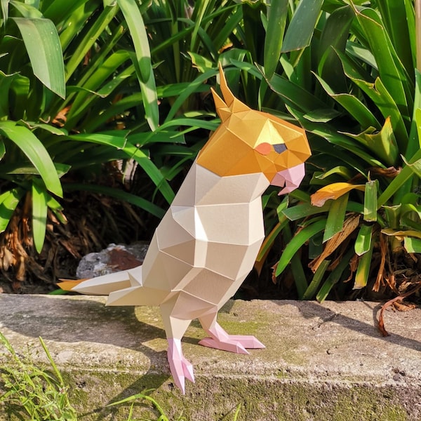 Parrot Paper Craft, Digital Template, Origami, PDF Download DIY, Low ...