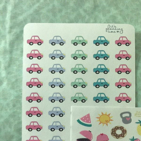 Mini Car Icon Planner Stickers- 45 Count - Etsy