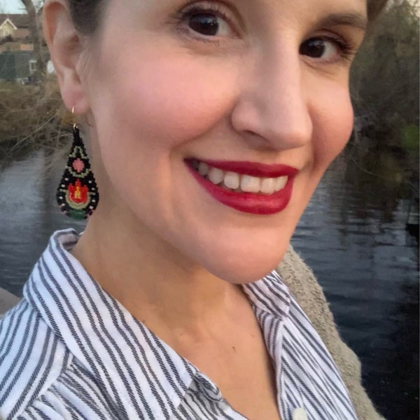 Fox Miyuki Beaded Earrings, Cat Earrings, Animal Motive Earrings, Fox ...