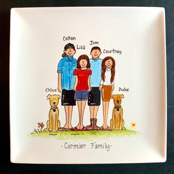 Personalized 10.25" Square Family Plate - Great Hostess Gift or Gift ...