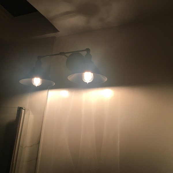 Black Brass Vanity Light - Bathroom Wall Lamp - Modern Fixture - Mirror ...