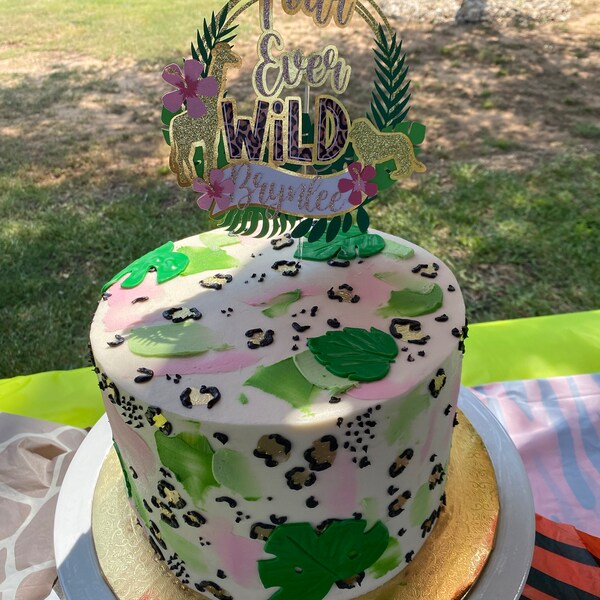 Young Wild & Three Cake Topper, Birthday Cake Topper, Personalize Age ...
