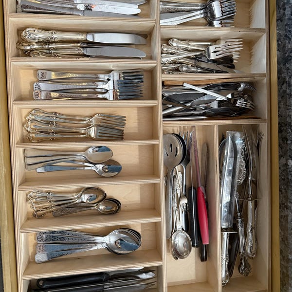 Up to 12 Inches Wide Drawer Insert, Custom Drawer Organizer, Wood ...