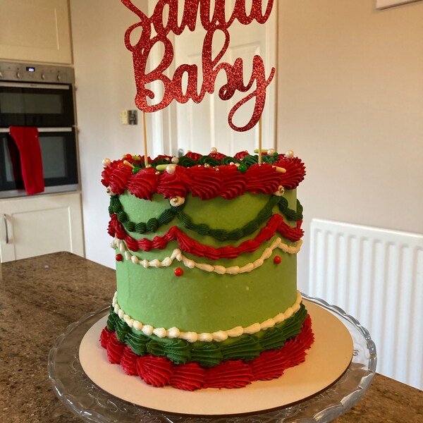 Santa Baby Cake Topper, Xmas Topper, Merry Xmas Cake Topper, Merry ...