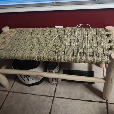 Moroccan Bench in Raw Wood and Natural Braiding 22 28 35 43 - Etsy