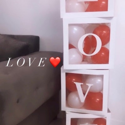 Balloon Boxes With LOVE Letters Decoration for Anniversary, Proposal ...