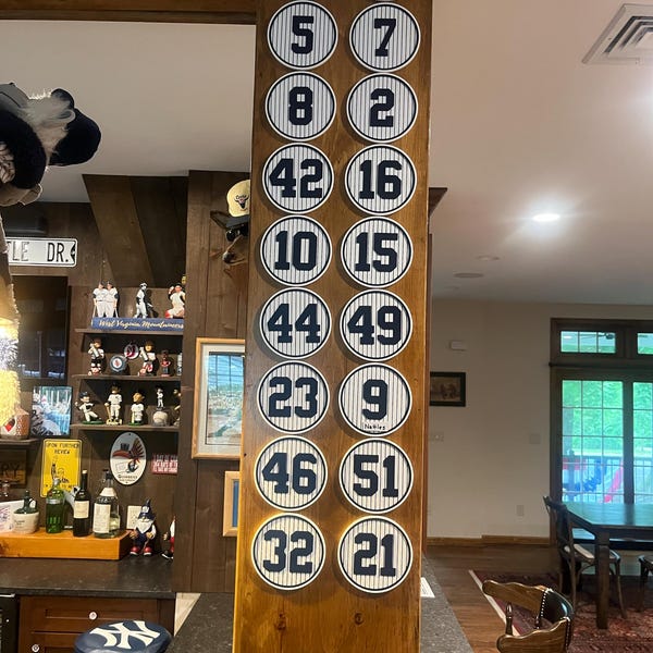 New York Baseball Retired Number Wall Plaque | 3D Printed Baseball ...