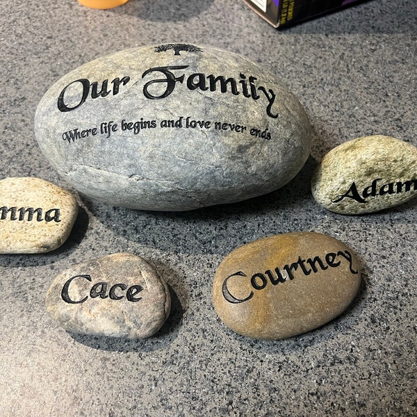 Engraved Mothers Day Stone, Etched or Carved Stone, Namesake Stone ...