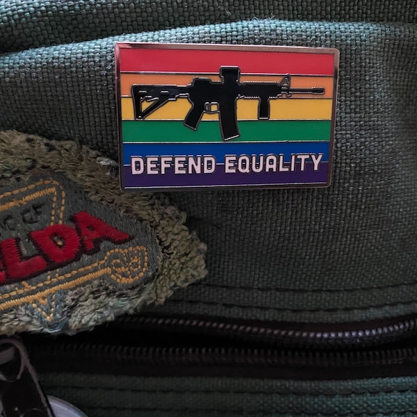 Defend Equality Gay Pride Flag and Rifle Hard Enamel Pin - Etsy