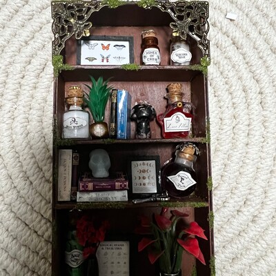 DIY KIT Miniature Fairy Witch Bookshelf Kit DIY Miniature Bookshelf ...
