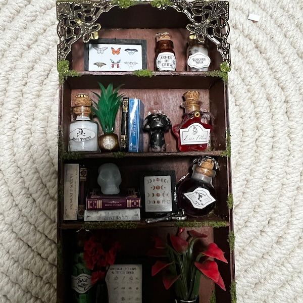 DIY KIT | Miniature Fairy Witch Bookshelf Kit | DIY Miniature Bookshelf ...