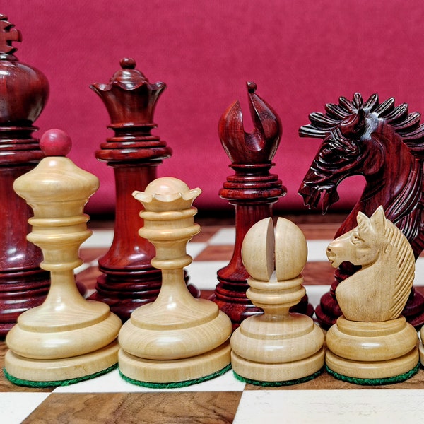3" Vintage 1930s German Knubbel Chess Set - Chess Pieces in Stained ...